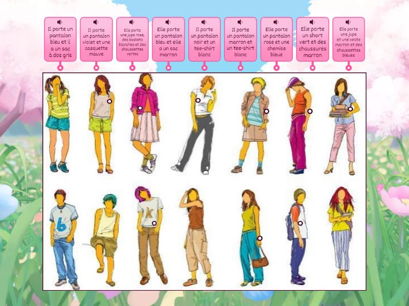 Les vêtements et les couleurs - Labelled diagram
