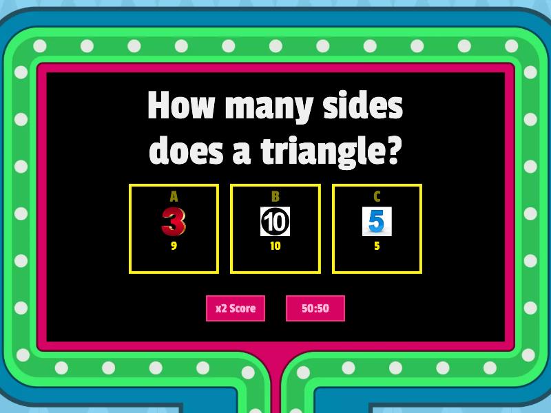 2D Shapes - Gameshow quiz