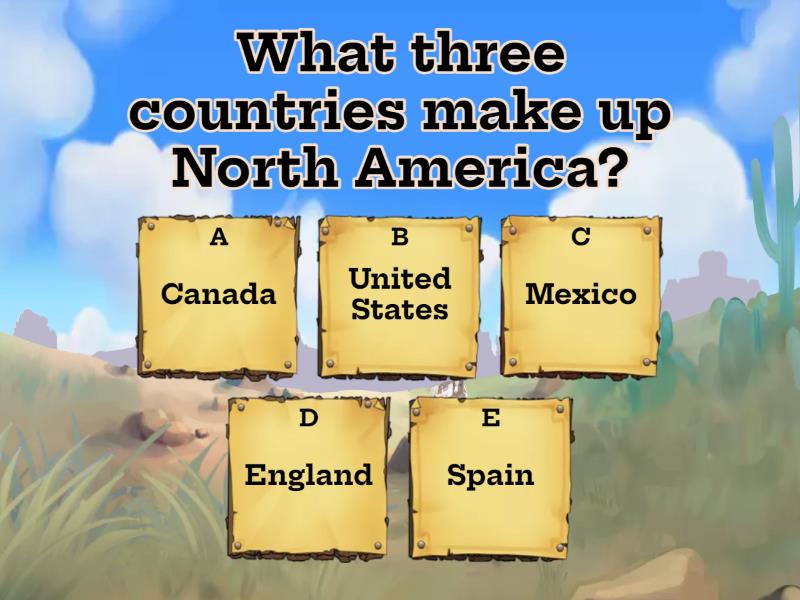 North America Study Guide 5A - Quiz