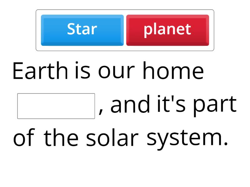 solar system - Complete the sentence