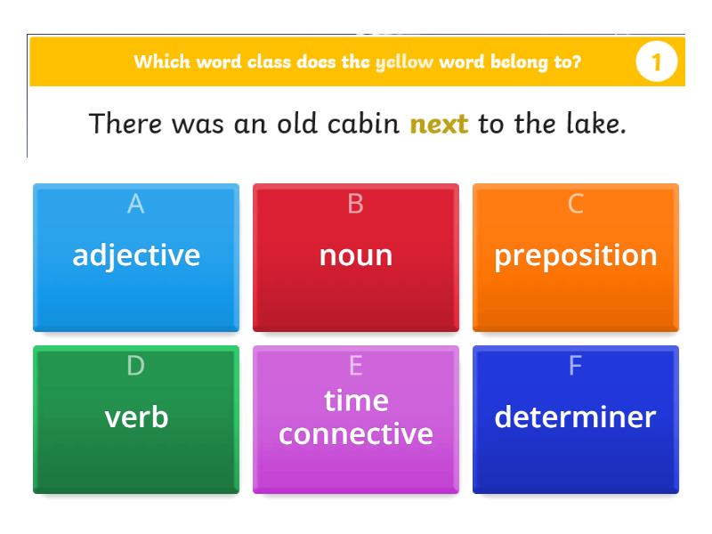 Word Class Quiz - Cuestionario