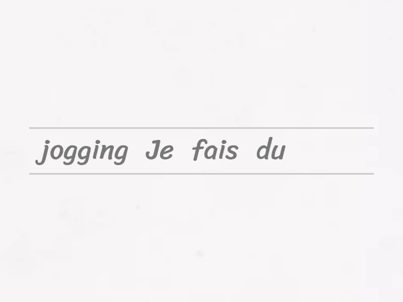 Je fais du sport 3 - Unjumble