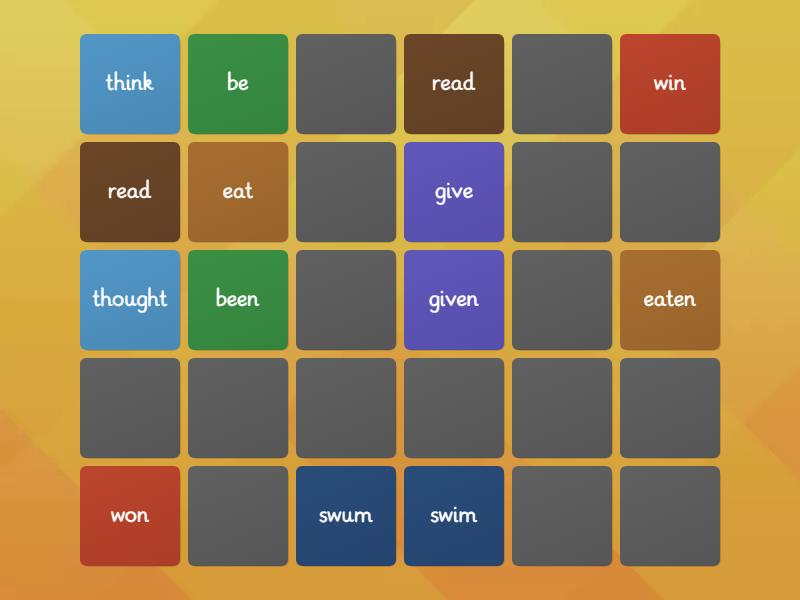 past participle 2 - Matching pairs