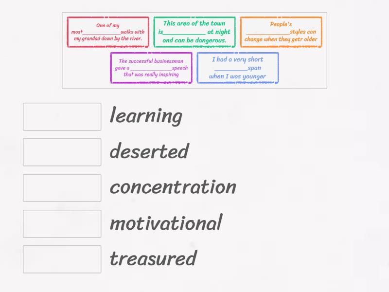 vocabulary extended - Match up