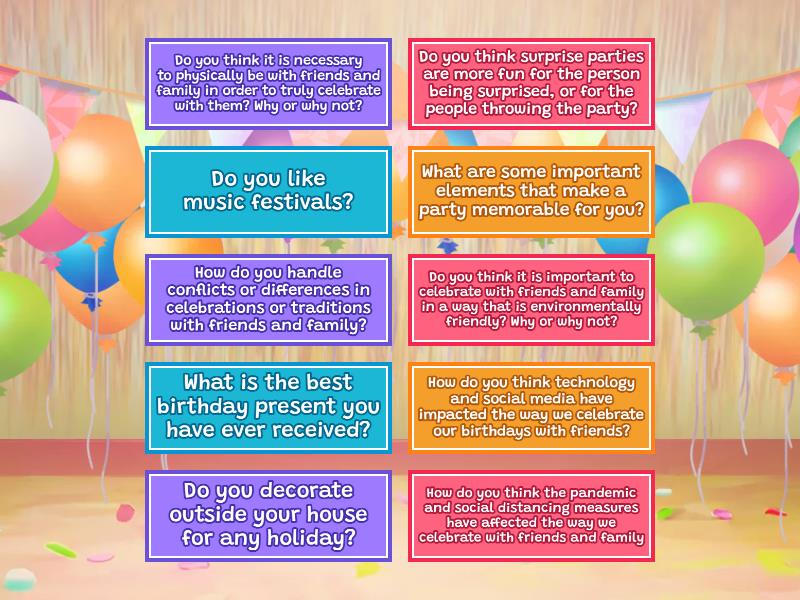 Celebrations / questions - Flip tiles