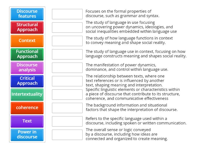 Midterm Discourse Analysis Matching Match Up