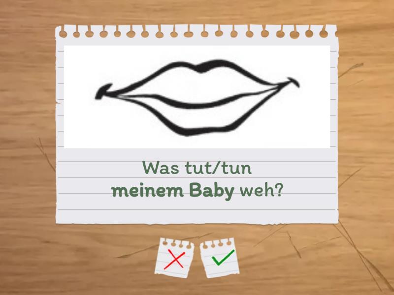 Was tut/tun den Personen weh? - Flash cards