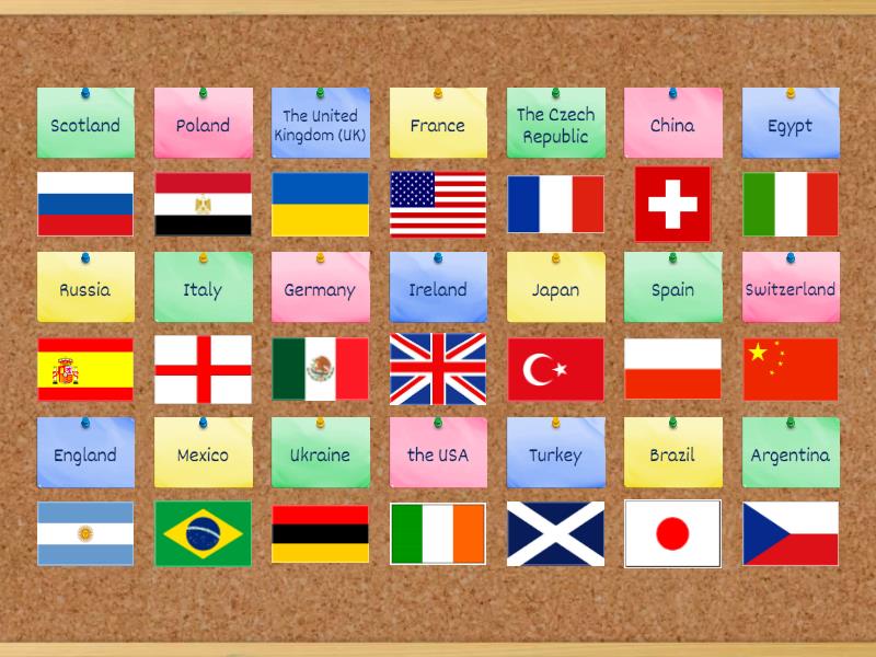 EF4 Beginner Vocabulary - Countries (+ Extra countries) - Match up
