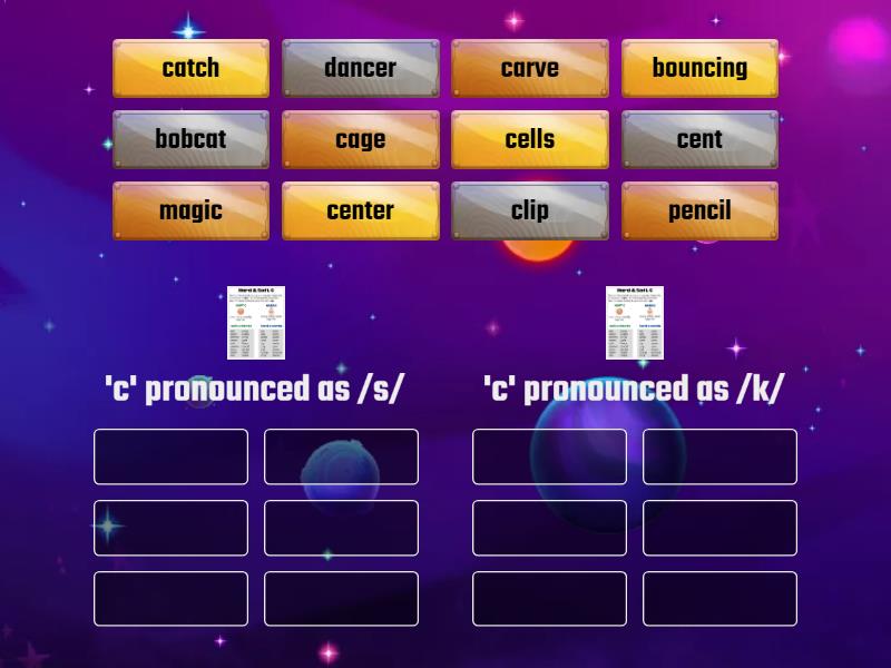 'c': /s/ or /k/ - Group sort