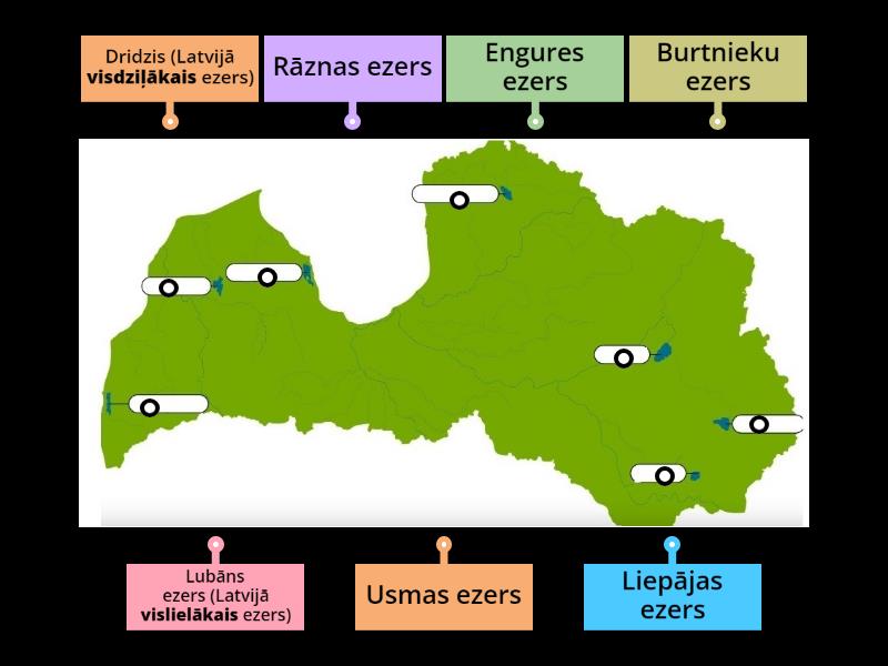 Latvijas ezeri - Labelled diagram