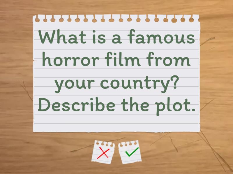 Horror film clichés questions - Flash cards