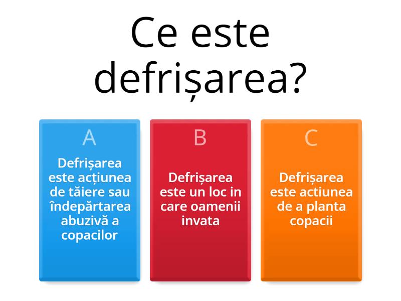 Defrișări - Quiz