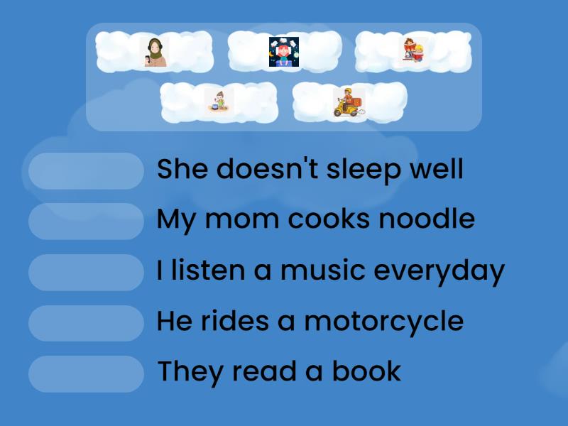 Simple Present Tense - Match up