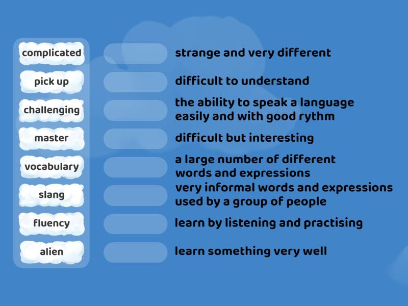 Learning a language - Match up