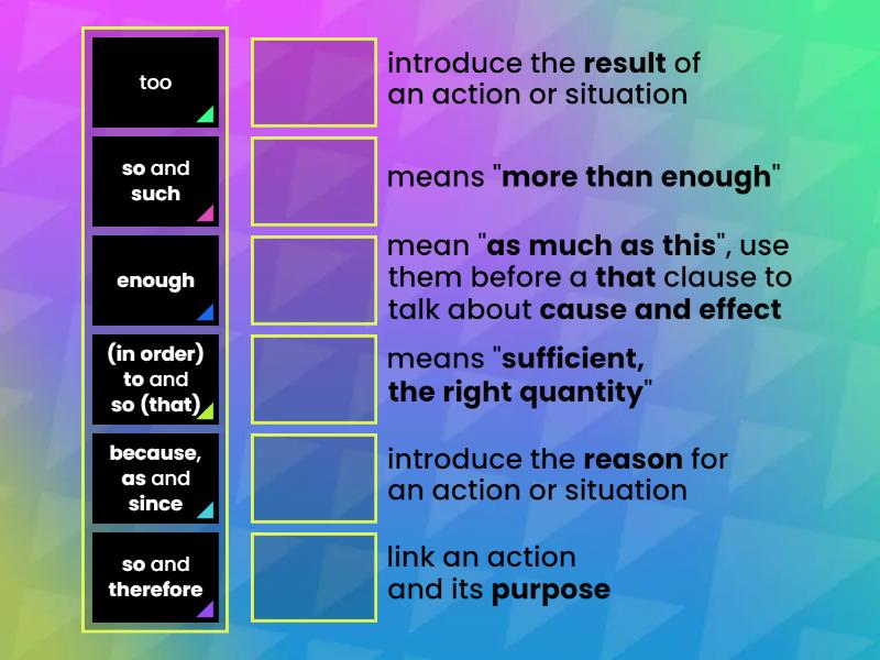 Linking Words - Match up