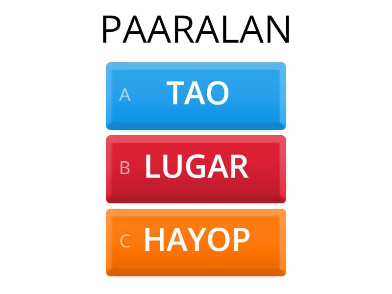 PANGALAN (Sabihin kung ito ay nagbibigay ngalan ng tao, lugar, bagay ...