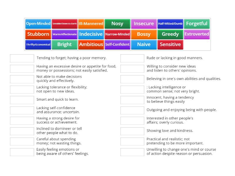 Activity Personality - Match up