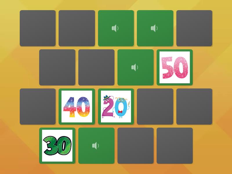 Numbers 10-100 (tens) - Matching pairs