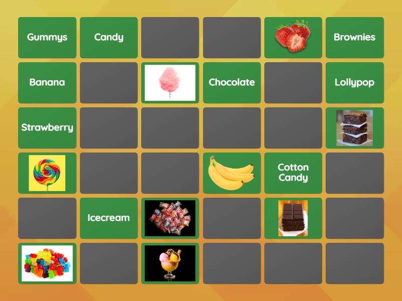 Sweets and fruits - Matching pairs