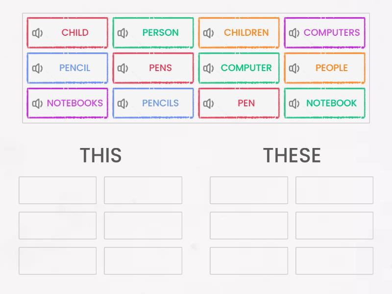 1. PRACTICE - THIS / THESE - Group sort