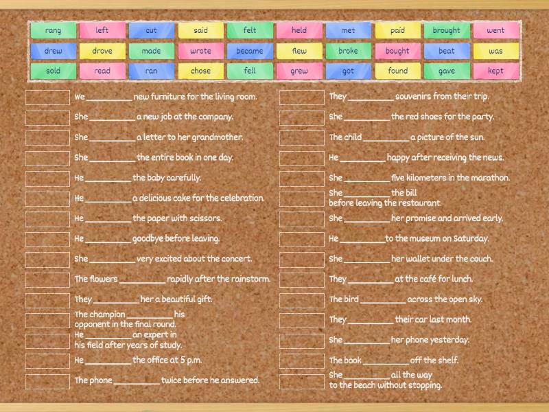 Irregular verbs_allsentences - Match up