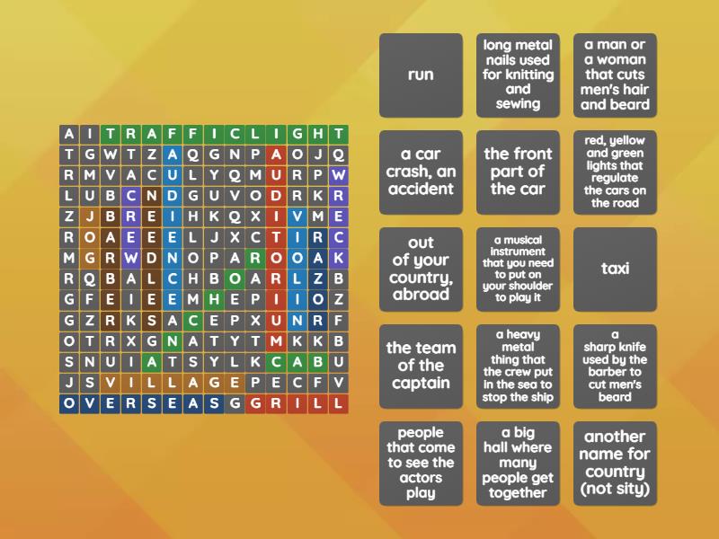 _Vocabulary_Unit 22_8 chapters - Wordsearch