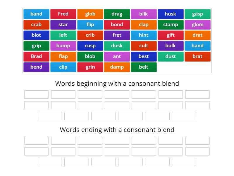 Consonant blends - Group sort