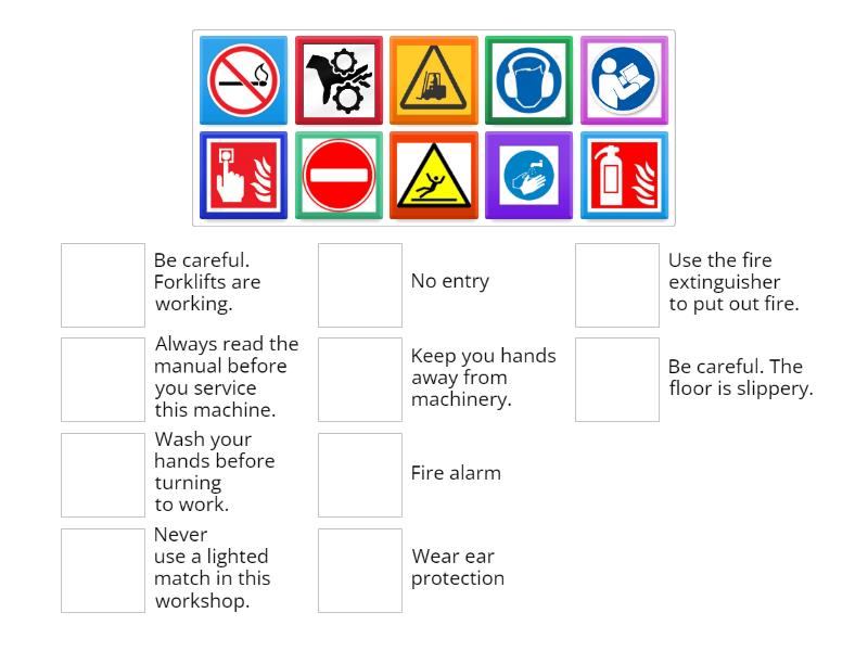 safety signs - Match up