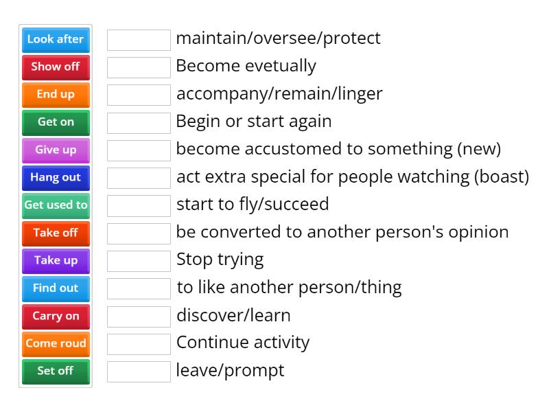 Phrasal Verbs Review Match Up