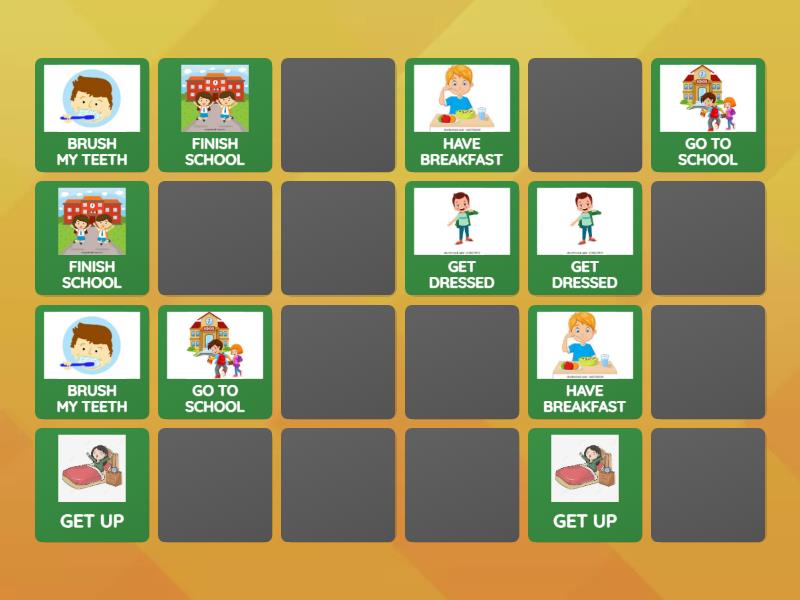 Pictogram : Routine Verbs - Matching pairs