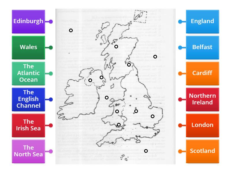 Map of The United Kingdom - Labelled diagram