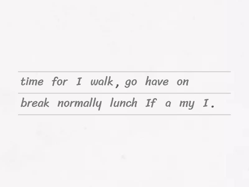 Zero Conditional - Unjumble