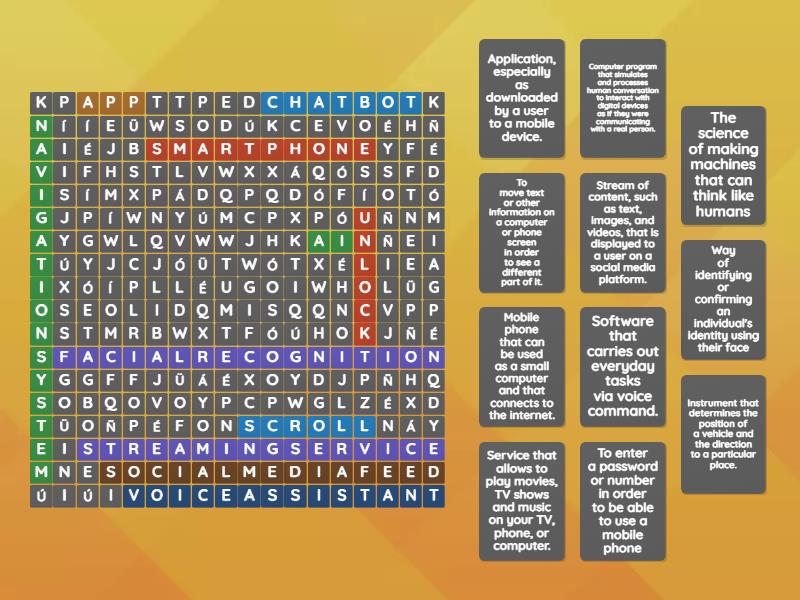Artificial Intelligence Vocabulary - Wordsearch
