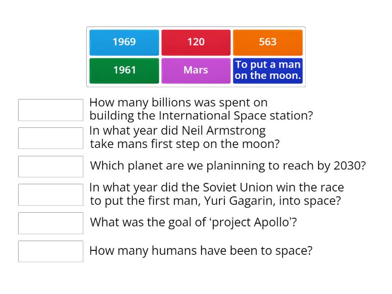 History 101- Space Race - Match up