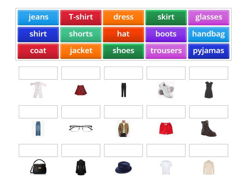 Grade 2 - Starters - Clothes - Une las parejas