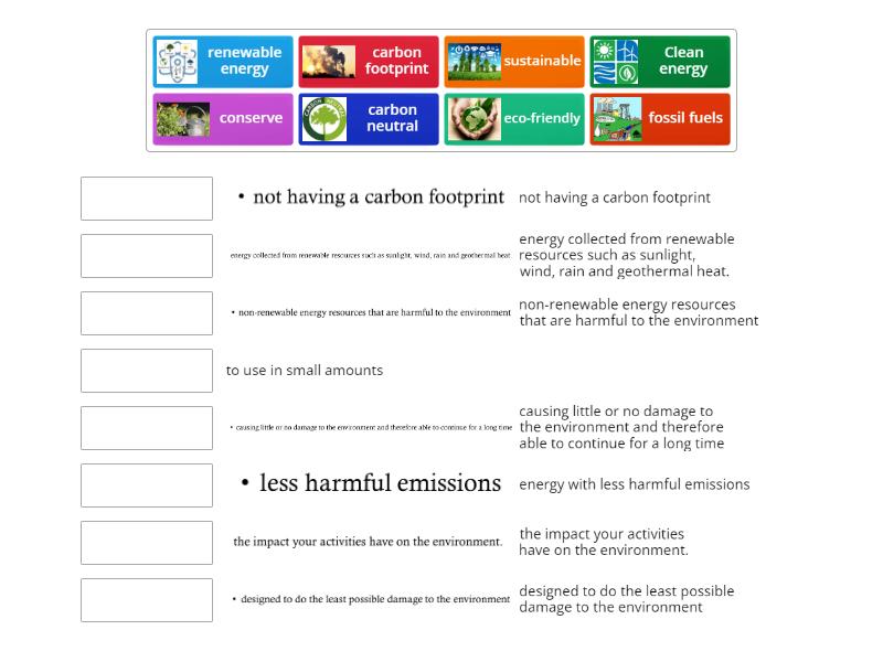 Eco-friendly Vocabulary - Match up