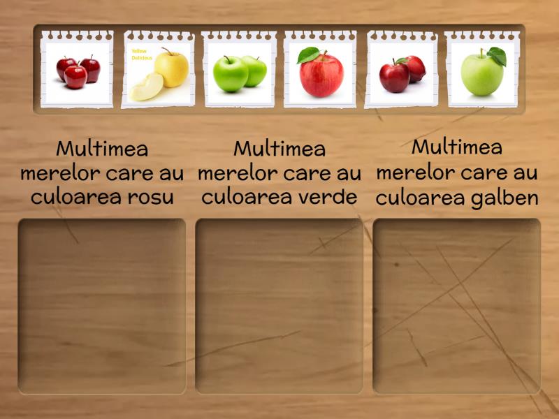 Formeaza multimi de mere care au aceeasi culoare - Sortare în funcție ...