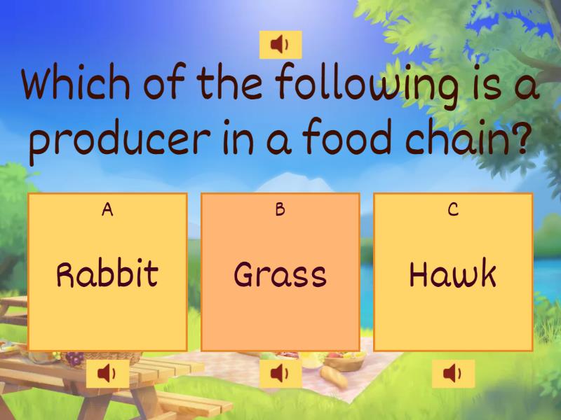 Parts of a food chain - Quiz