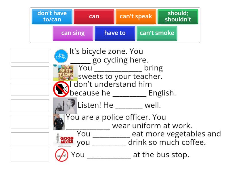 Modal verbs A1 - Match up