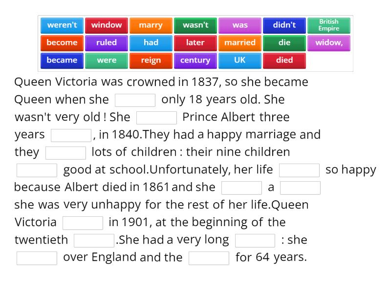 queen Victoria - Complete the sentence