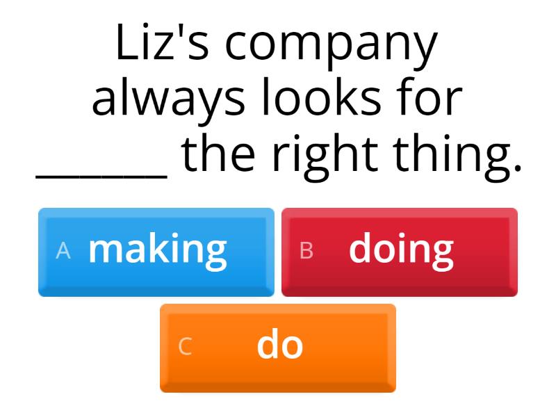 Collocations: do / make / take - Quiz