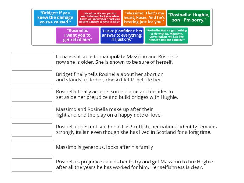 Tally's Blood Quotes and Analysis - Match up