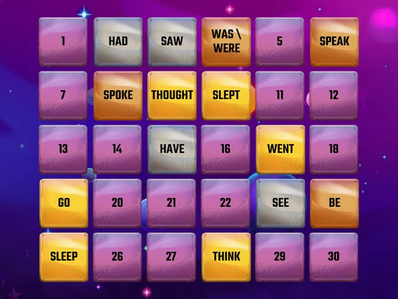 IRREGULAR VERBS - Matching pairs