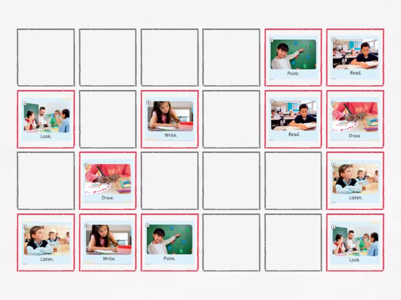 CLASSROOM LANGUAGE - Matching pairs