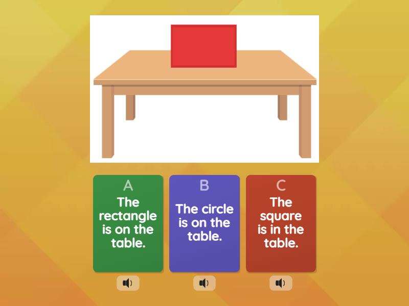 Shapes and Preposition Sentence - Quiz