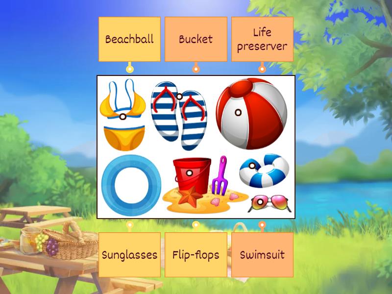 Beach vocabulary - Labelled diagram