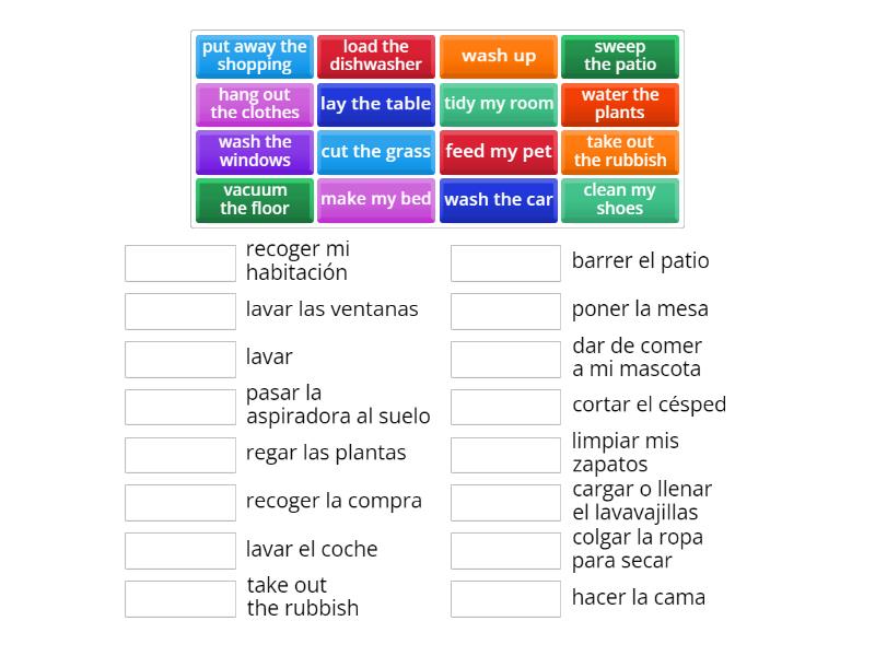 Unit 5 vocabulary - Match up