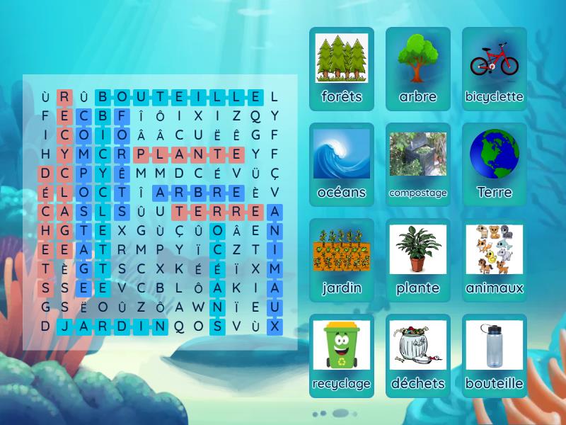 Le jour de la Terre - Wordsearch