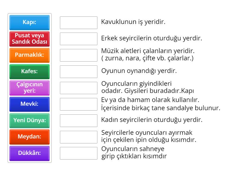 Orta Oyunu Meydanı Tanıtımı - Eşleştir