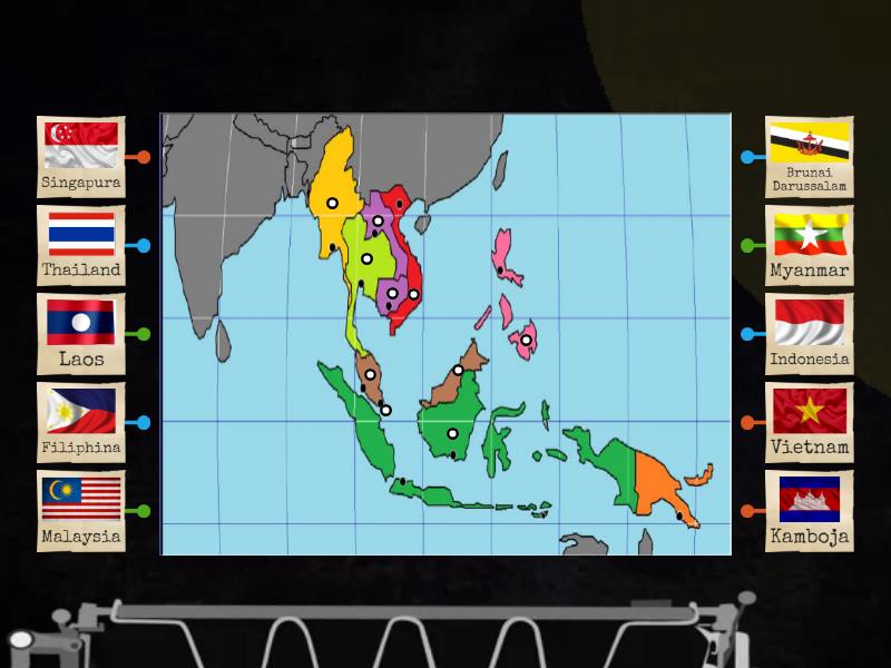 Peta Negara ASEAN - Labelled diagram